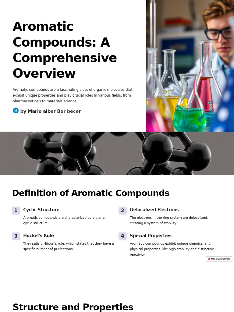 Aromatic-Compounds-A-Comprehensive-Overview | PDF | Aromaticity | Benzene