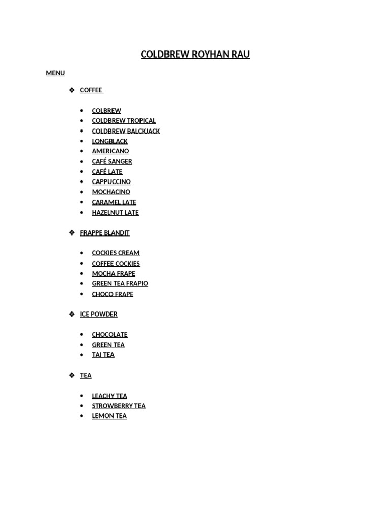 Coldbrew Royhan Rau | PDF