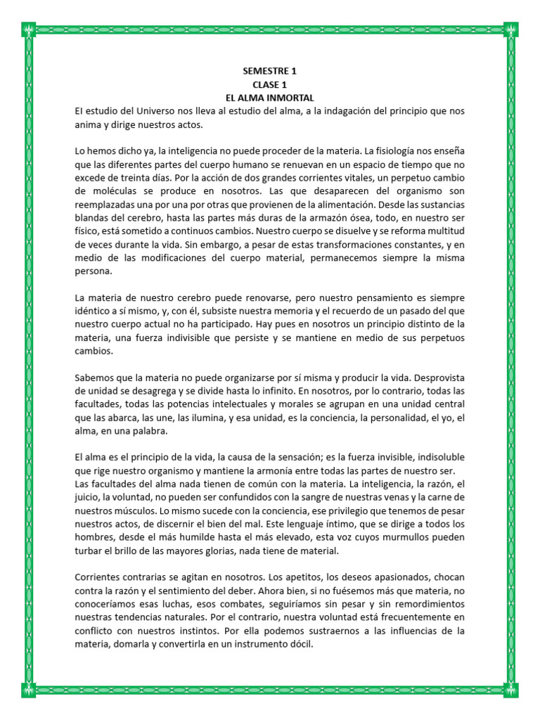 El Alma Inmortal y su Persistencia | PDF | Alma | Vida