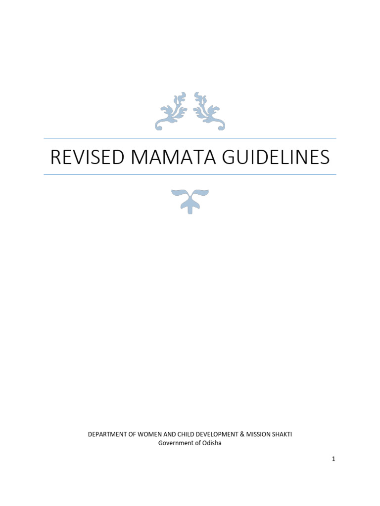 Revised MAMATA Guidelines English | PDF | Low Birth Weight | Malnutrition