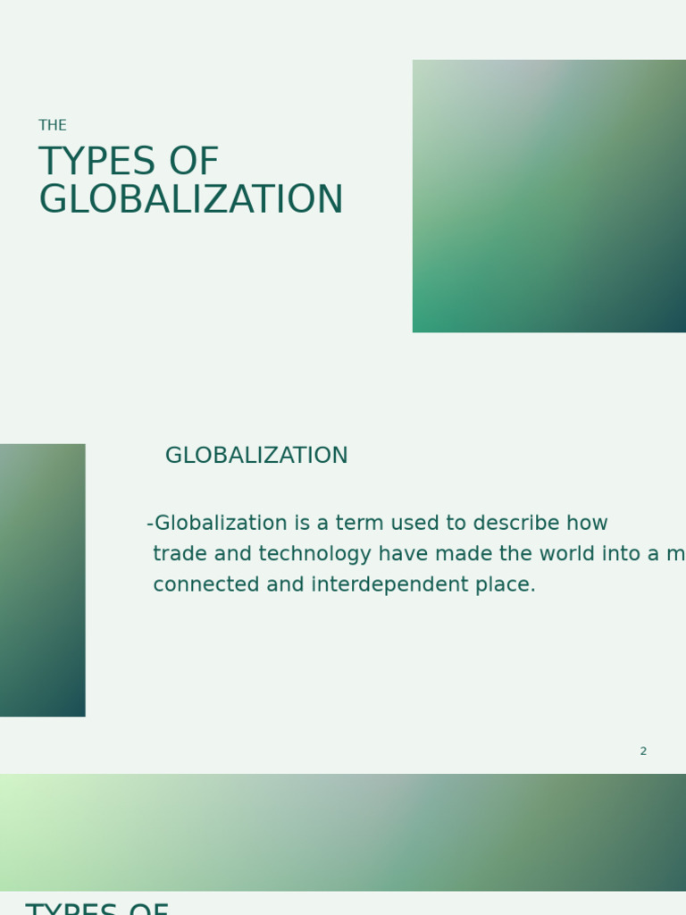 Types of Globalization | PDF | Globalization | Cultural Globalization