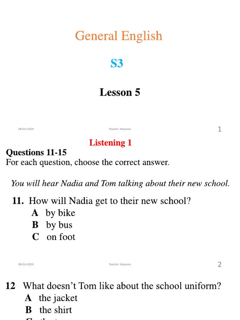 S3 - Lesson 8 | PDF
