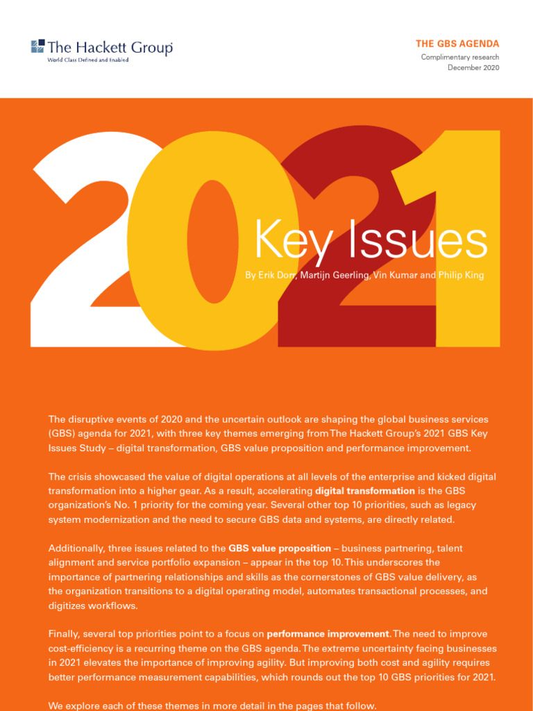 Hackett 2021 GBS Key Issues 2012 | PDF | Business Process Management ...