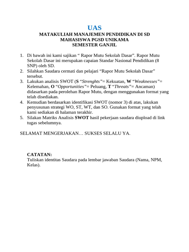 Uas Sem Ganjil | PDF