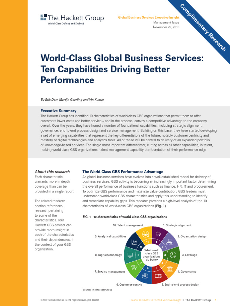 World-Class GBS: 10 Key Capabilities | PDF | Outsourcing | Governance