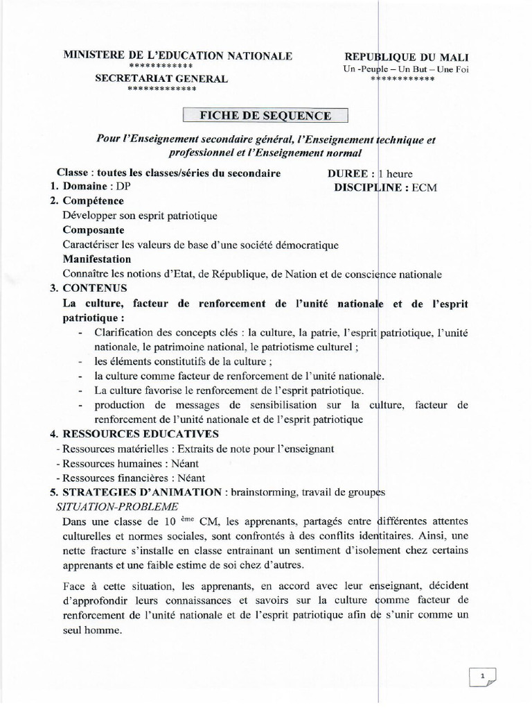 Fiche de Sequence Ens Second Ens Techn Et Ens Norm | PDF