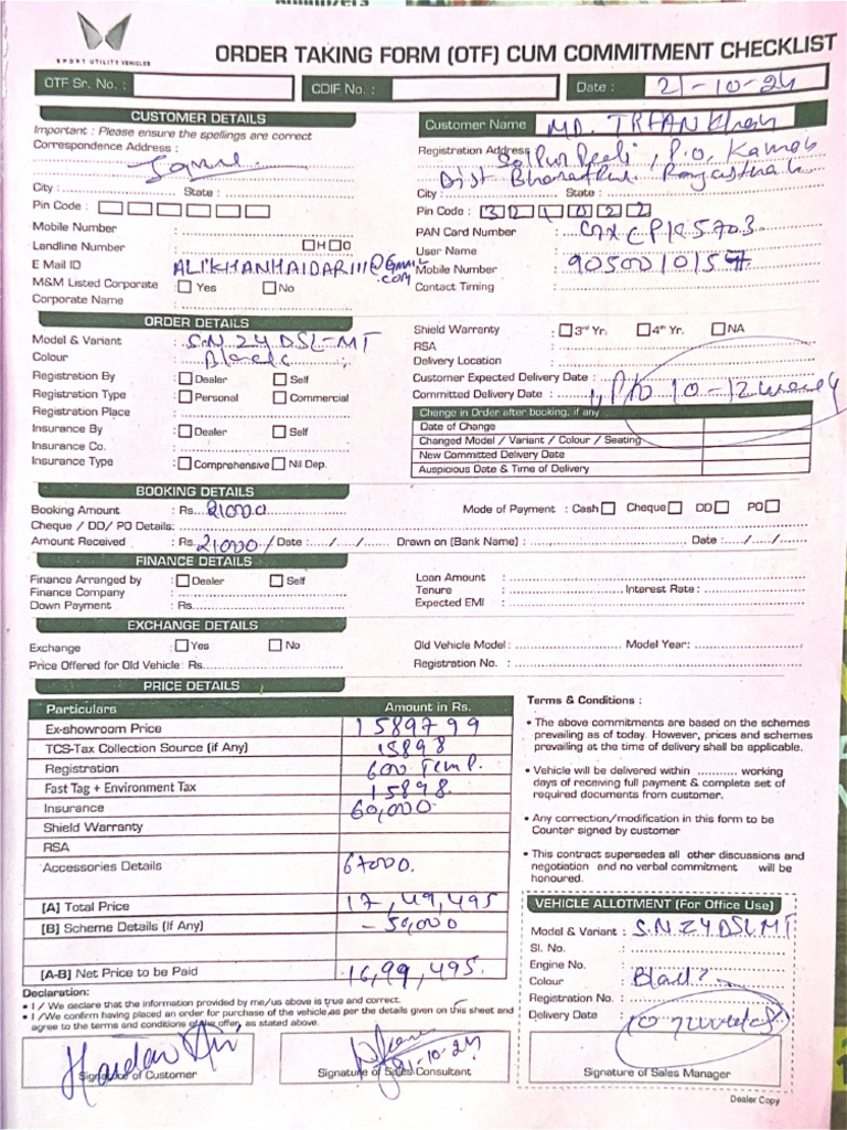 Booking Scorpio | PDF
