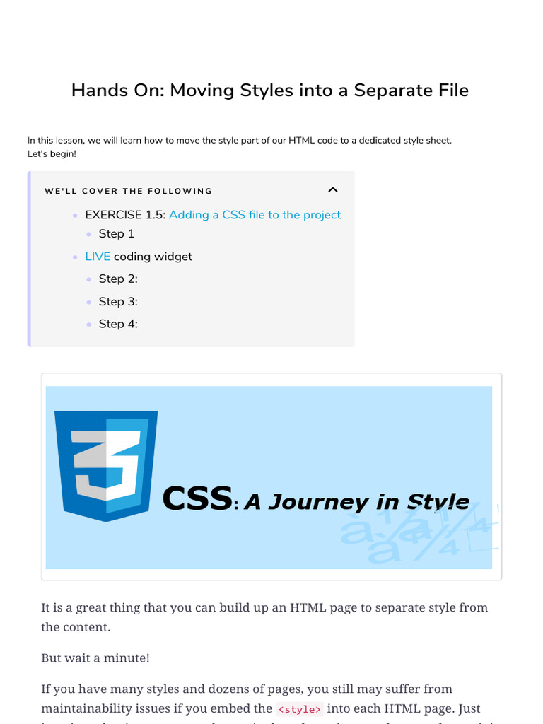 Move HTML Styles to CSS File | PDF | World Wide Web Consortium Standards | Html