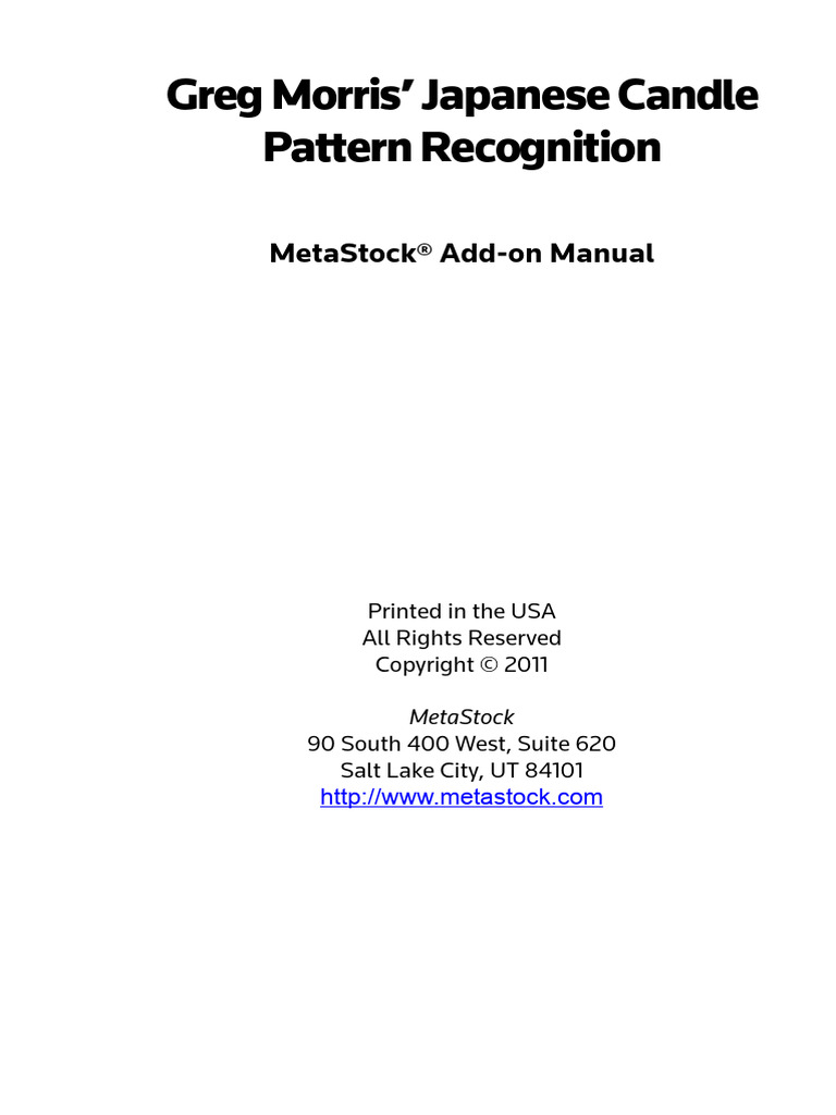 JCPR Manual - Greg Morris' Candlestick Pattern Recognition For MetaStock | PDF | Market Trend | Data