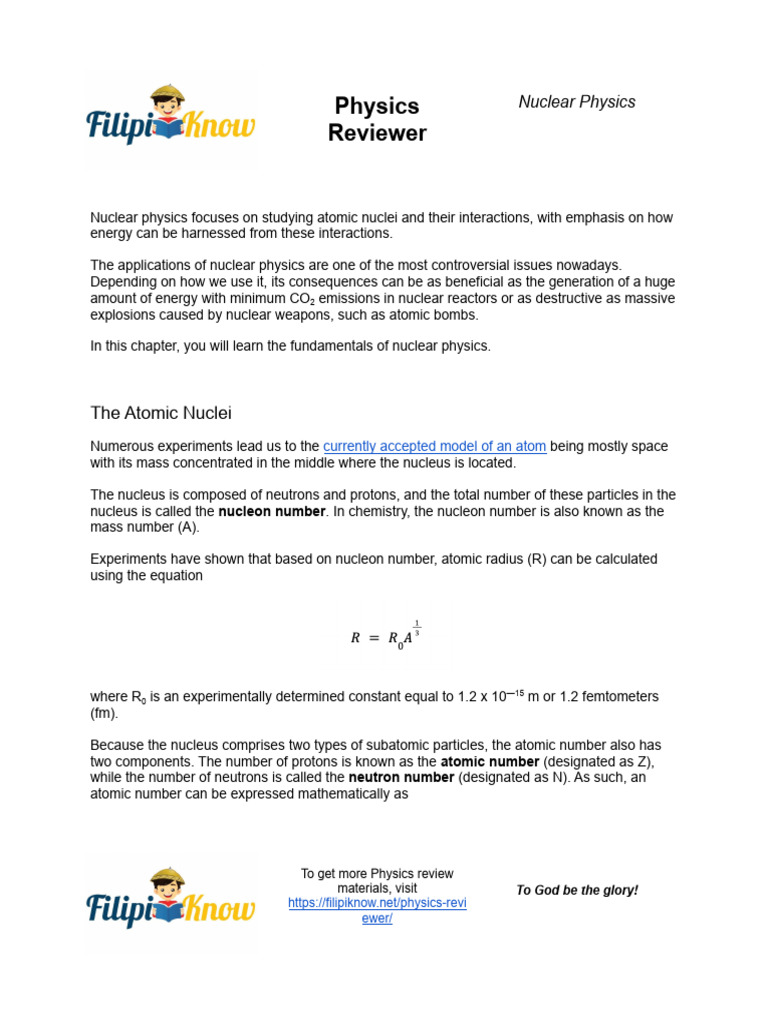 Nuclear-Physics-Review- | PDF | Nuclear Physics | Atomic Nucleus