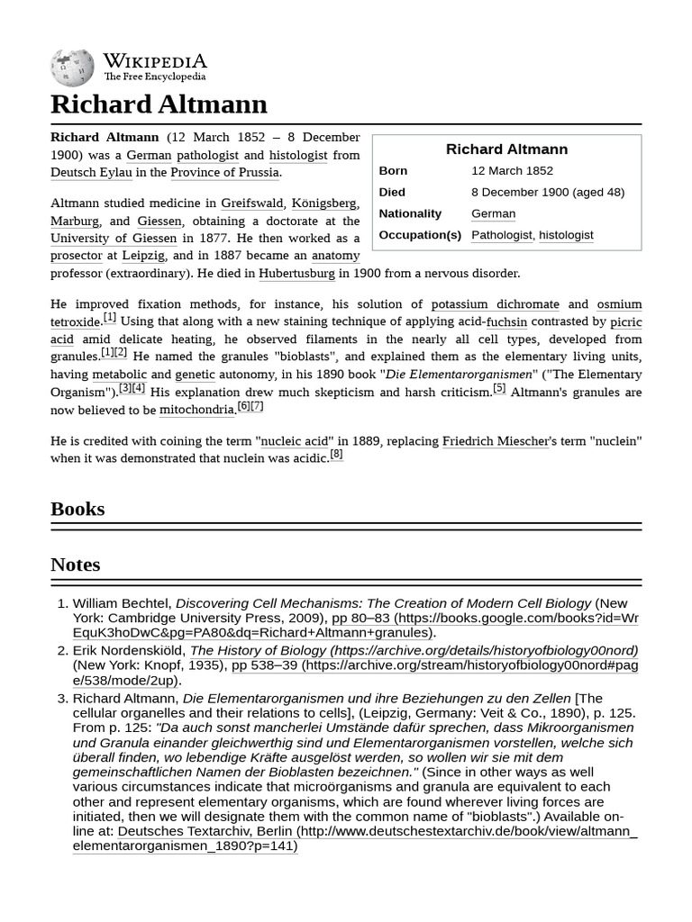 Richard_Altmann | PDF | Biotechnology | Cell Biology