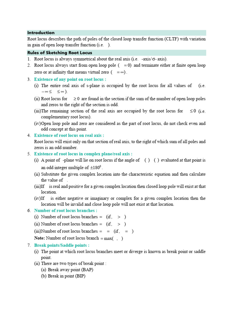 Root Locus theory | PDF | Mathematical Concepts | Mathematical Objects Root Locus theory | PDF | Mathematical Concepts | Mathematical Objects