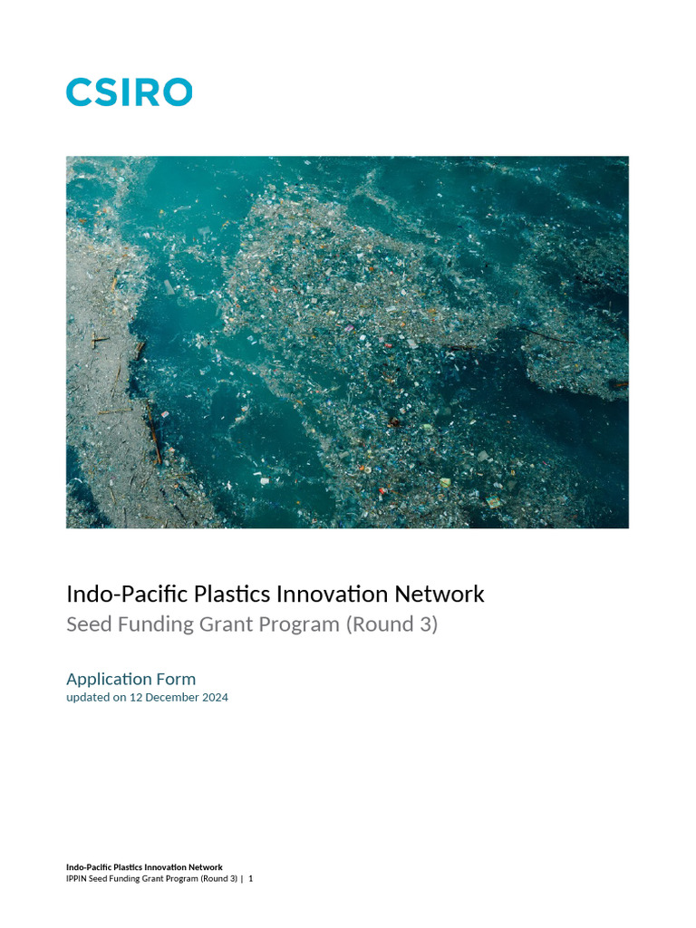 IPPIN Seed Funding Grant Program Round 3 Application Form 1 | PDF