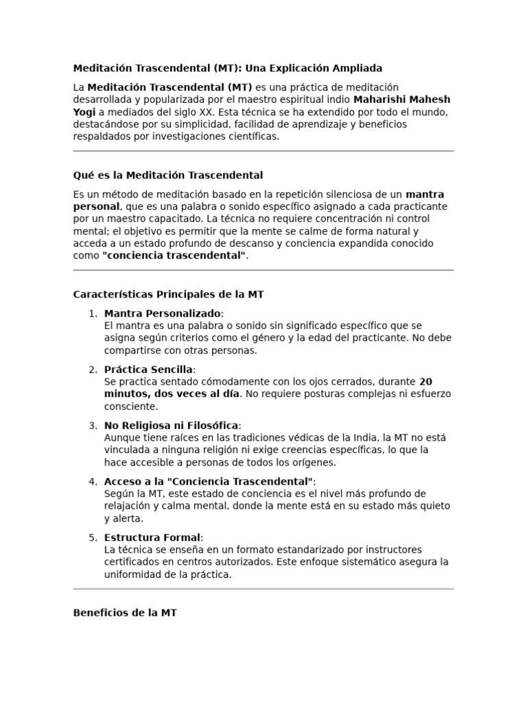 Meditación Trascendental | PDF | Meditación | Mantra