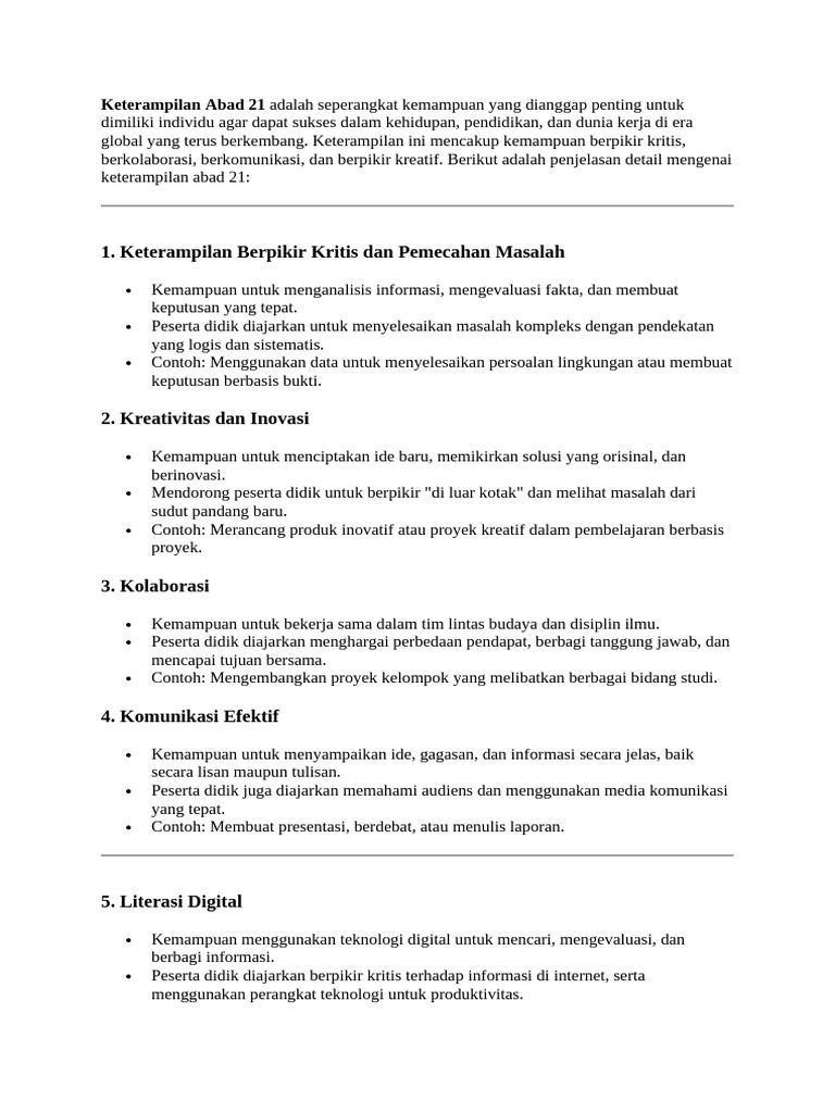 Keterampilan Abad 21 | PDF