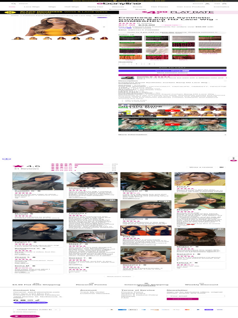 Freetress Equal Synthetic Curtain Bang HD Lace Wig - BOMBSHELL – Ebonyline | PDF | Wig | Human ...