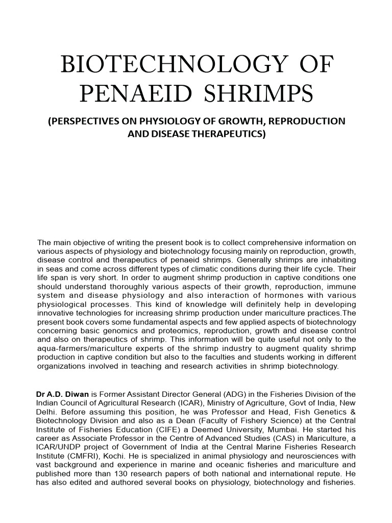 Biotechnology of Penaid Shrimps - A.D. Diwan - CRC Press & NPH 2021 ...
