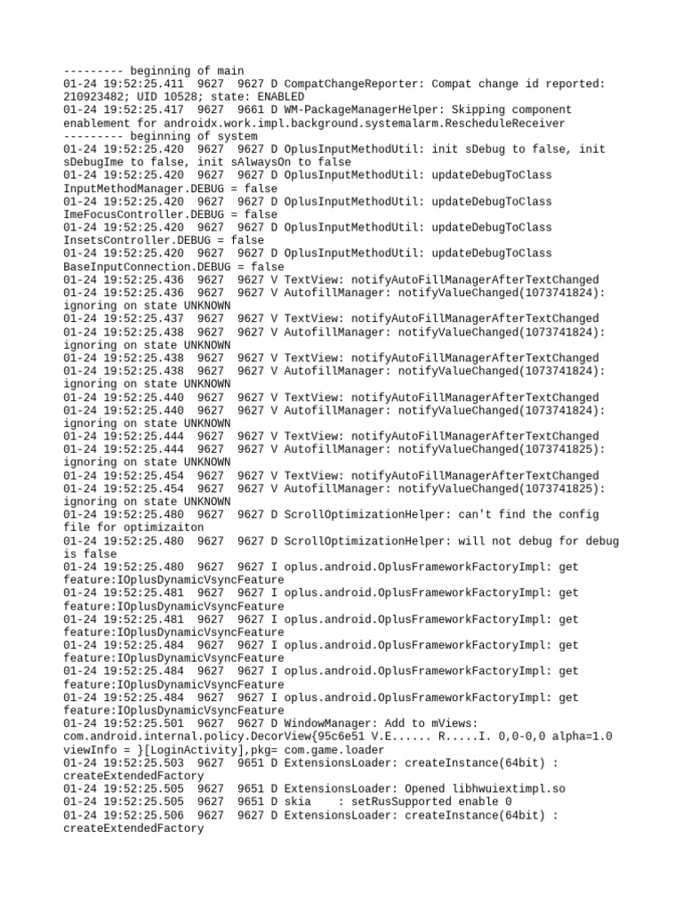 Com.game.Loader Logcat | PDF | Computing | Software