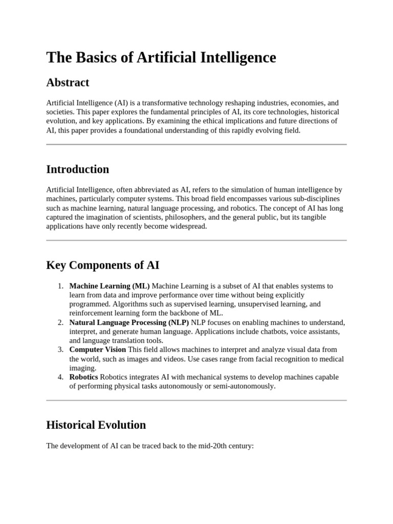 The Basics of Artificial Intelligence | PDF | Artificial Intelligence ...
