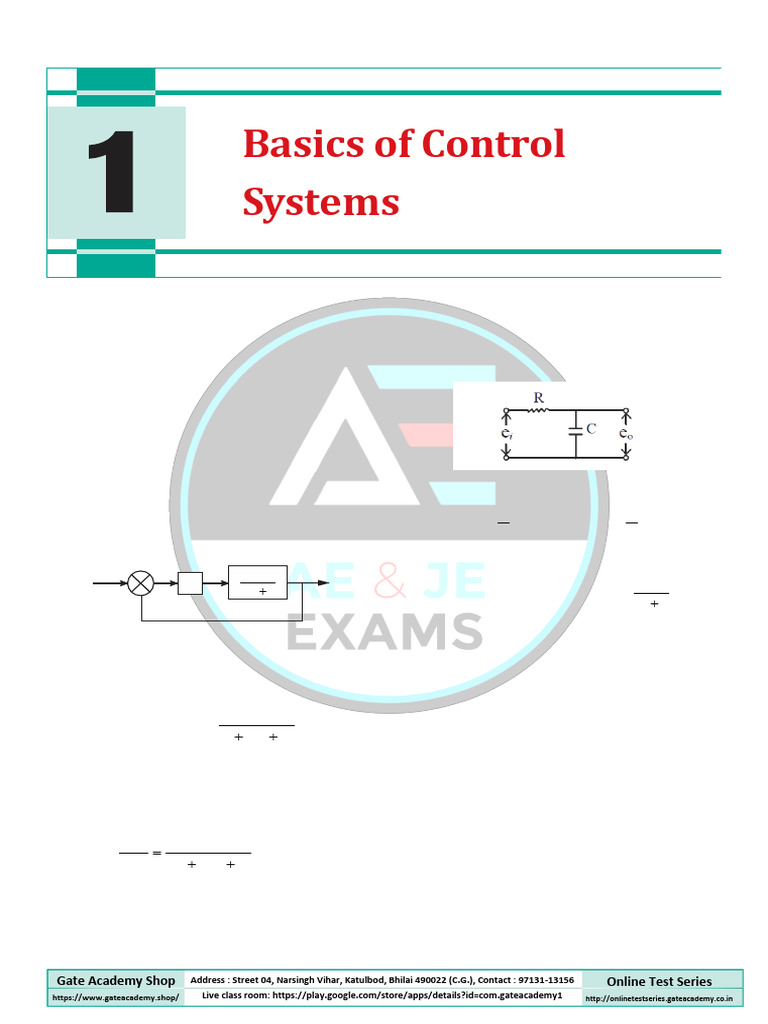 Chapter 1 Basics of Control Systems | PDF | Applied Mathematics | Control Theory