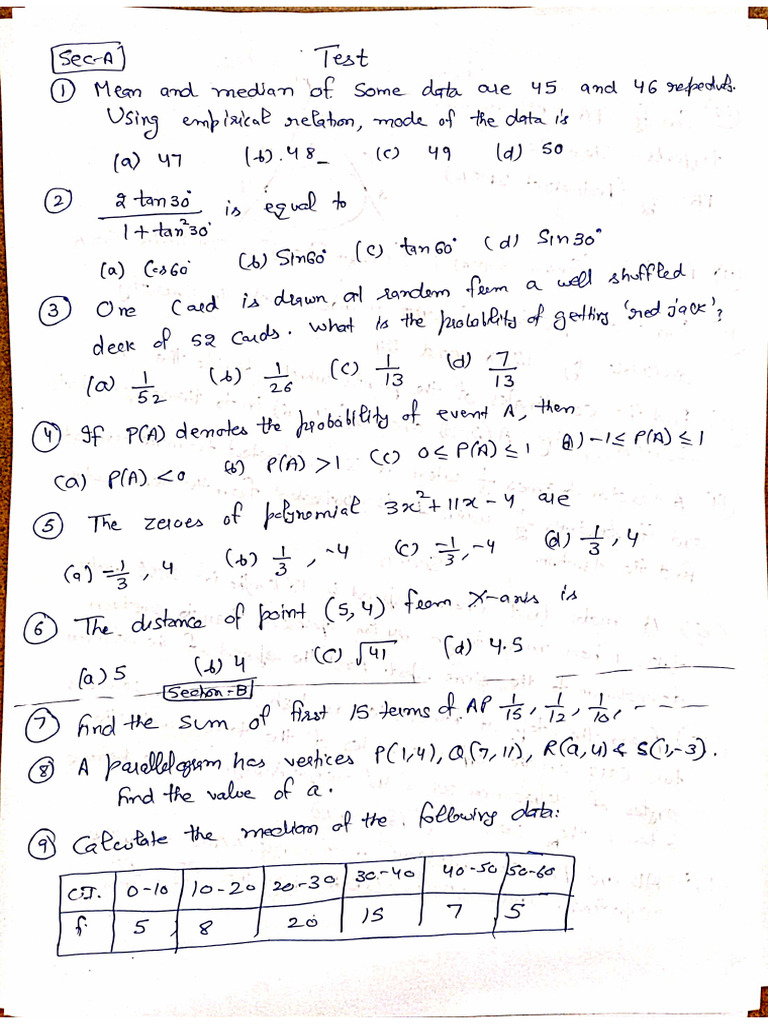 50 Marks Paper XTH | PDF