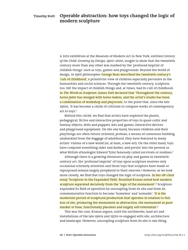 Operable Abstraction How Toys Changed The Logic of Modern Sculpture ...