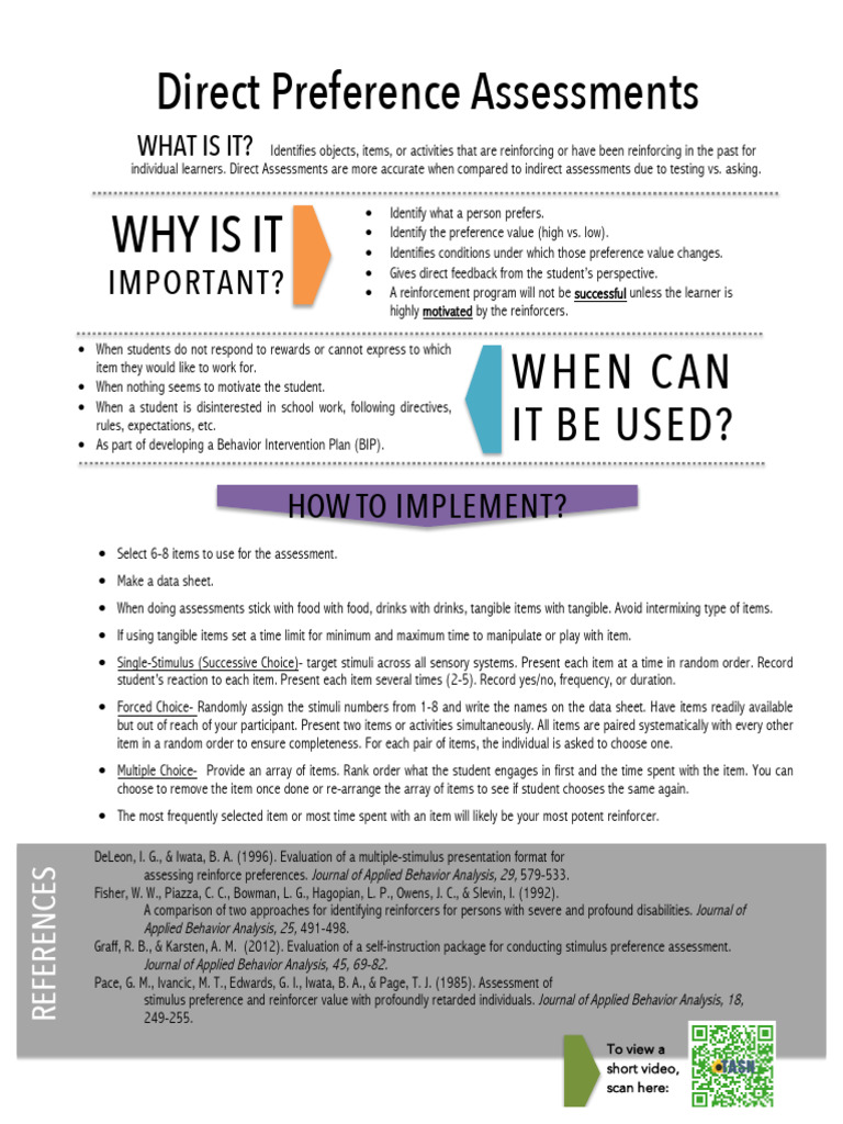 Direct Preference Assessments Guide | PDF | Reinforcement | Behaviorism