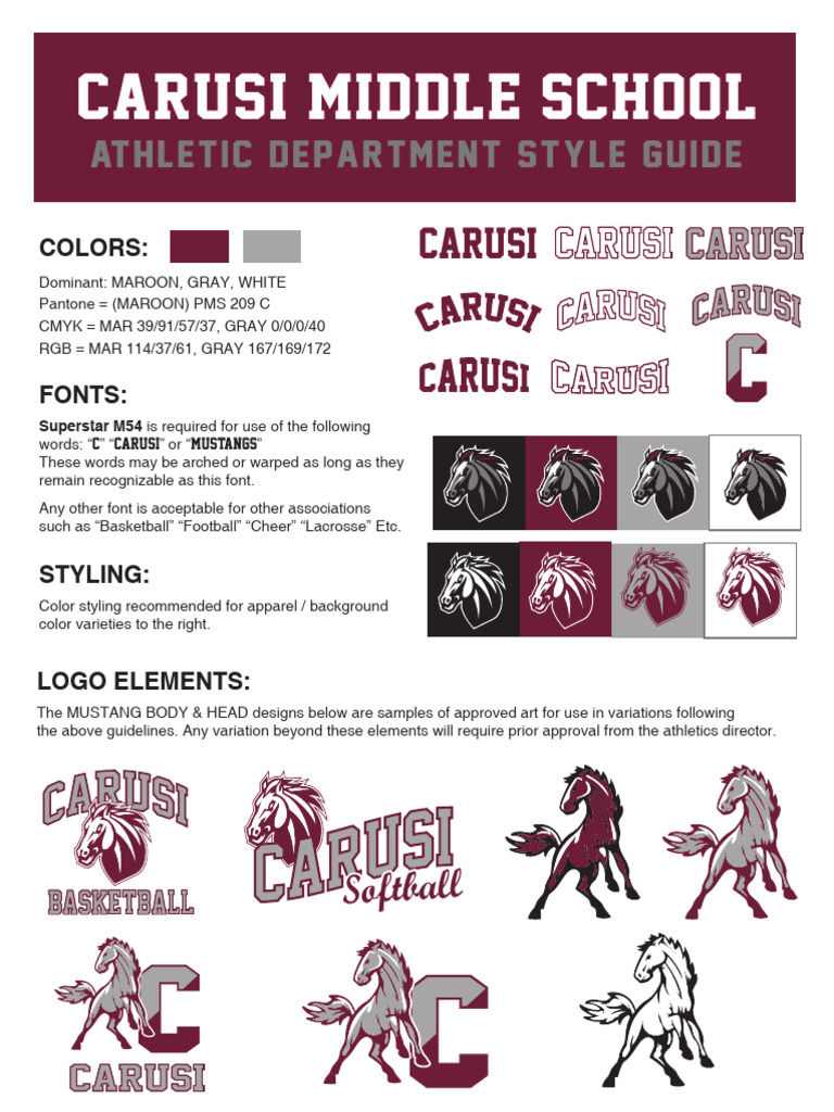 Carusi Athletics Style Guide | PDF
