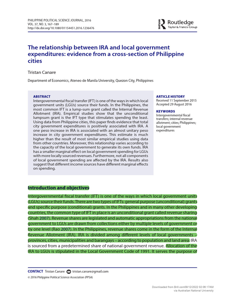 Local-government-8-IRA | PDF | Coefficient Of Determination ...