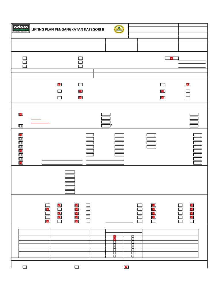 Lifting Plan Kategori B - Contoh | PDF