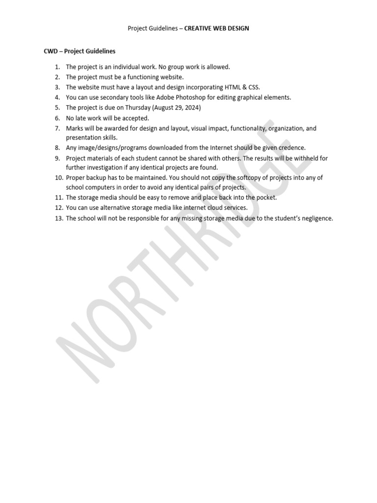 CWD-Institutional-Assessment-Project-Guidelines | PDF