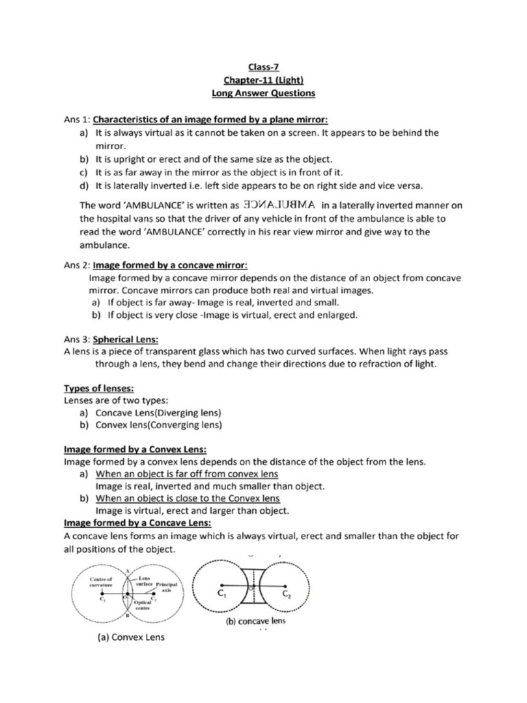 Class 7 Ch-11 Long Answersheet | PDF