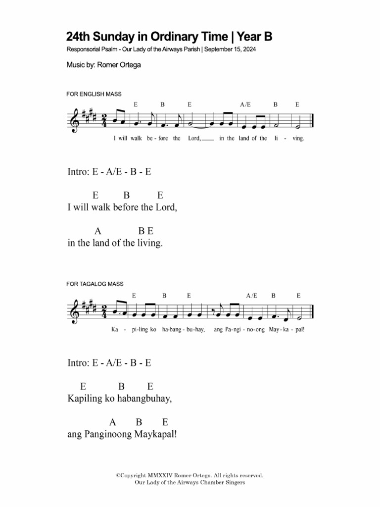 24th Sunday in Ordinary Time Year B | PDF