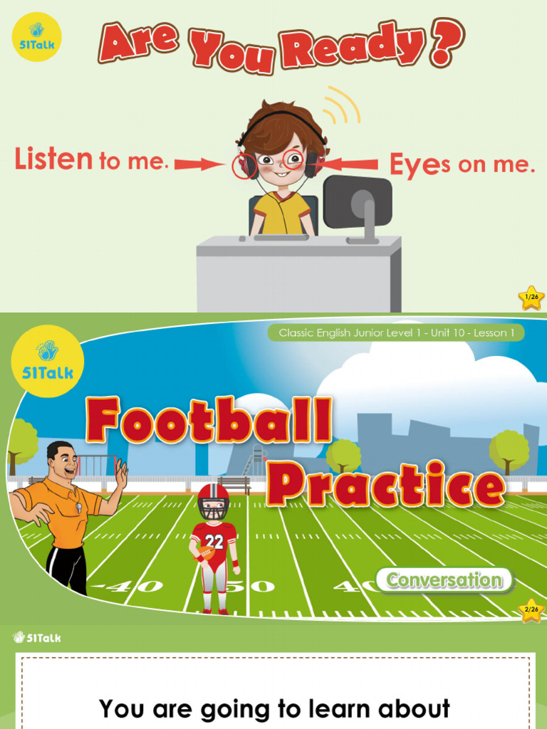 Level 1 - Unit 10 - Lesson 1 - Football Practice | PDF