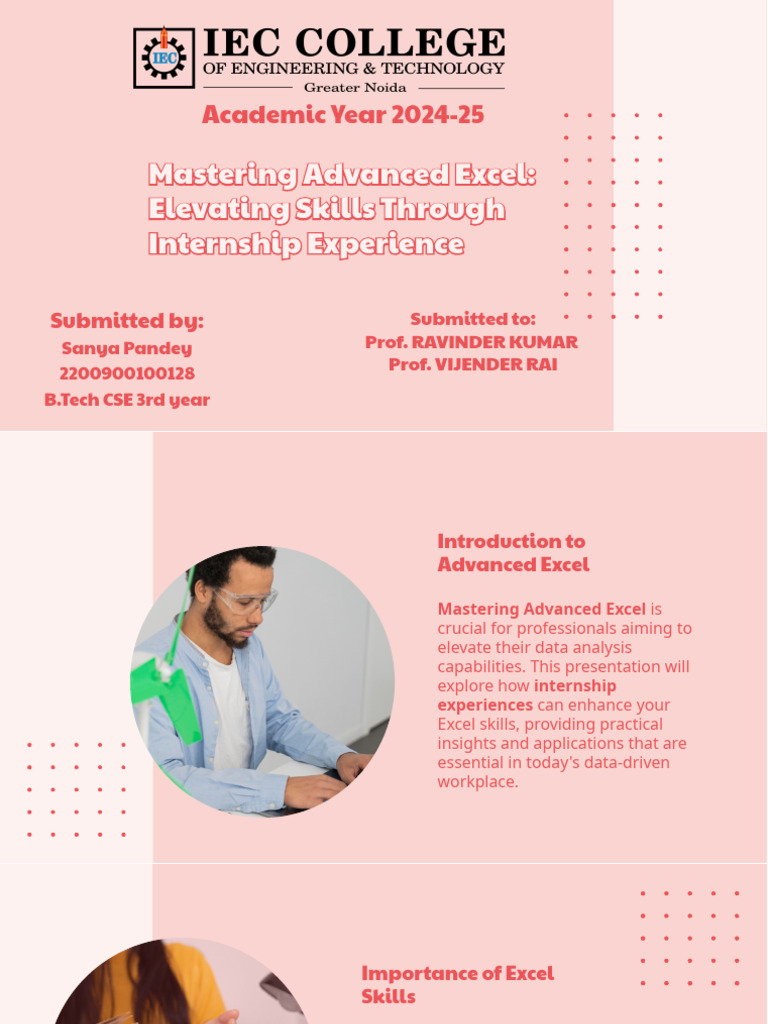 Internship Presentation | PDF | Microsoft Excel | Data