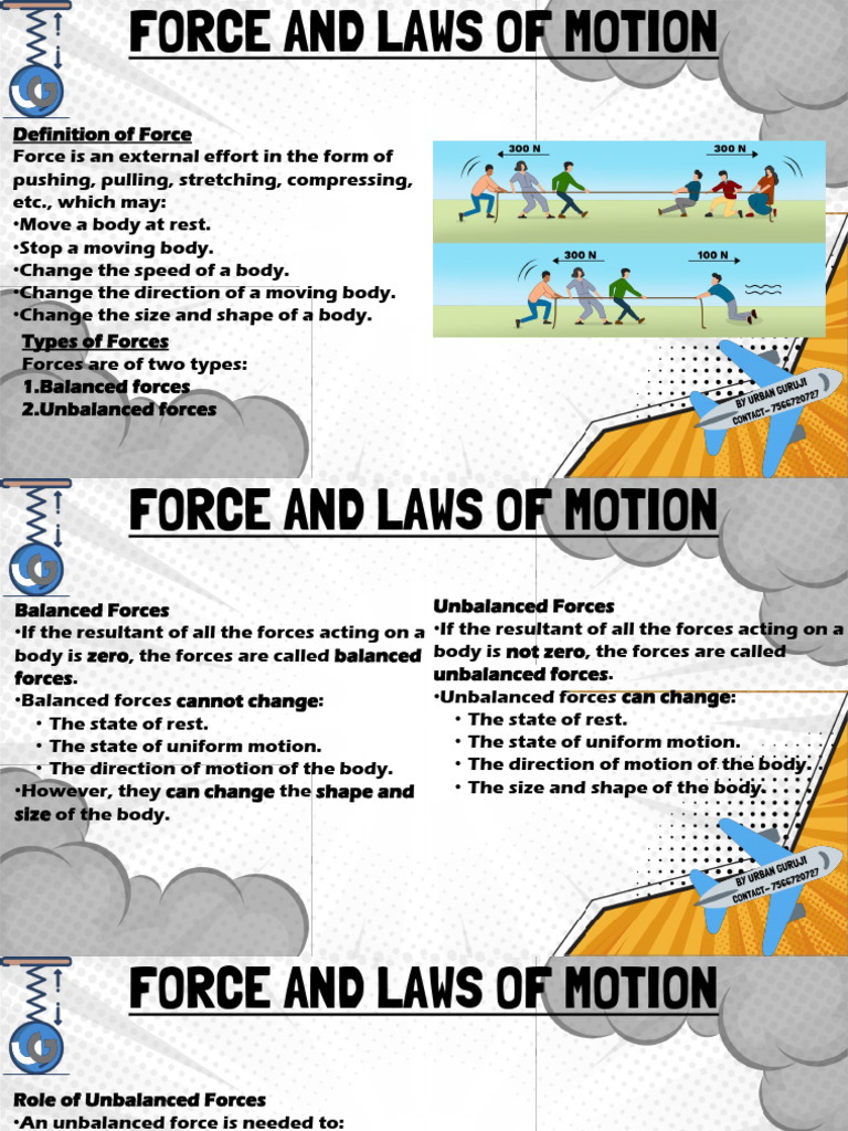 Force and Laws of Motion | PDF | Force | Newton's Laws Of Motion