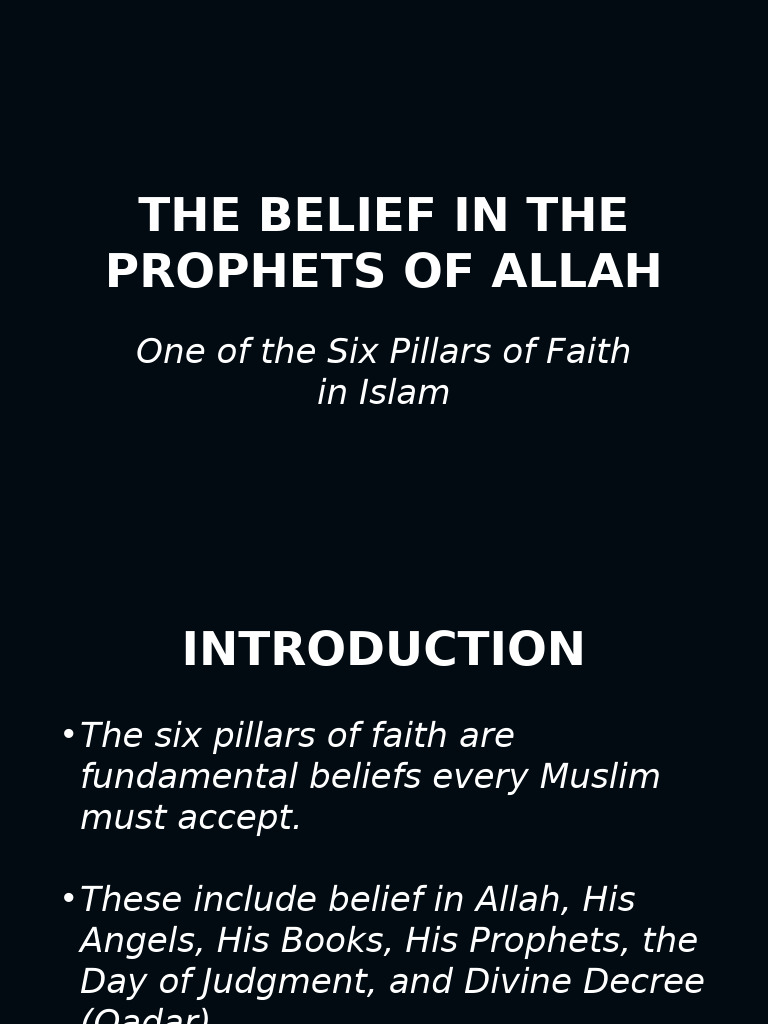 Belief in Allah's Prophets in Islam | PDF | Prophets And Messengers In ...