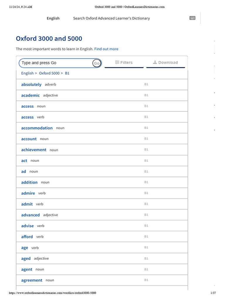 Oxford 3000 and 5000 Word Lists | PDF | Verb | Adjective