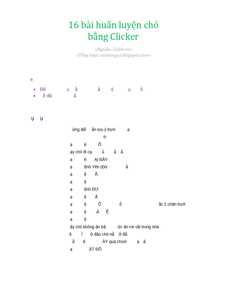 16 Bai Huan Luyen Cho Bang Clicker | PDF