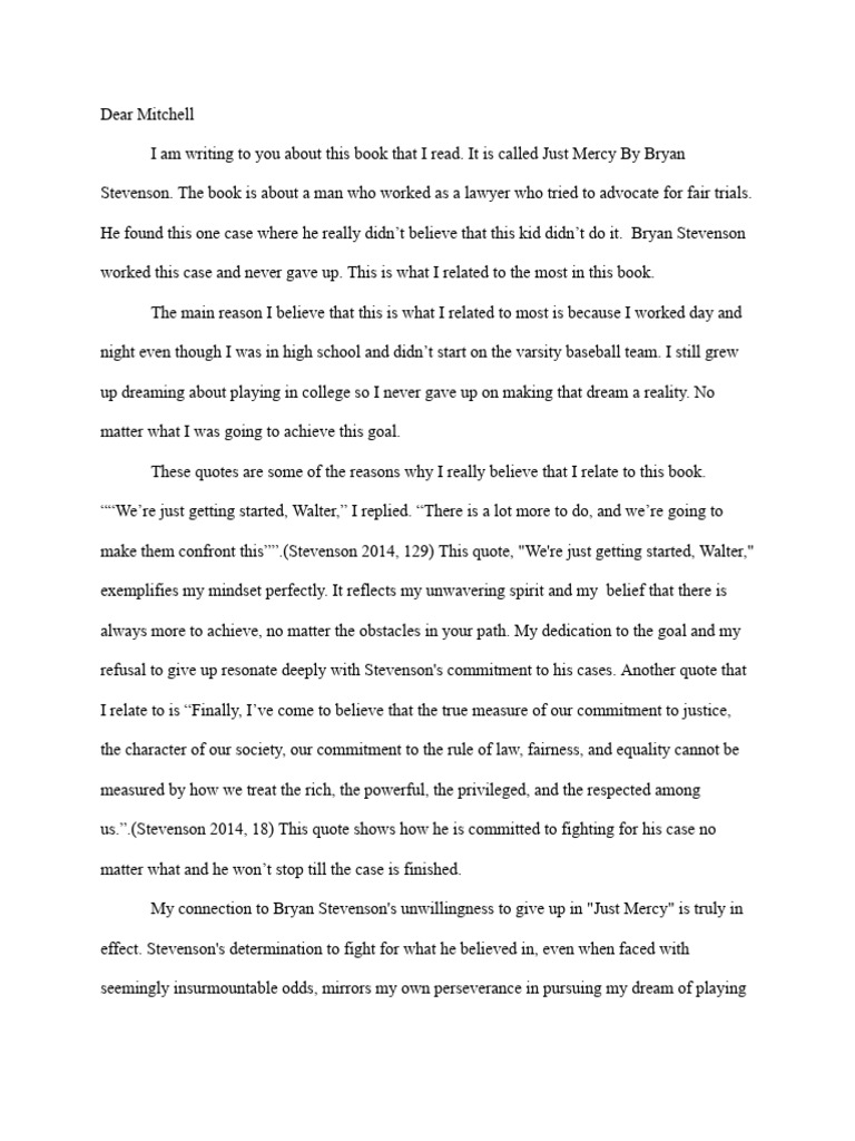 Just Mercy Letter | PDF