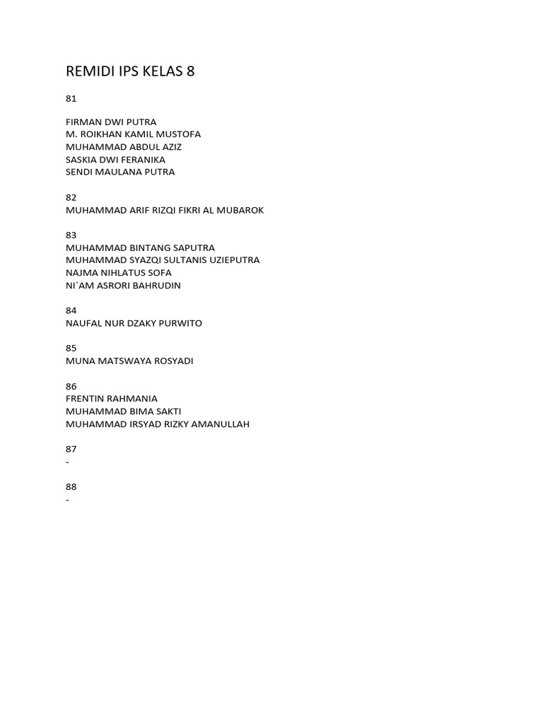 Remidi Ips Kelas 8 | PDF