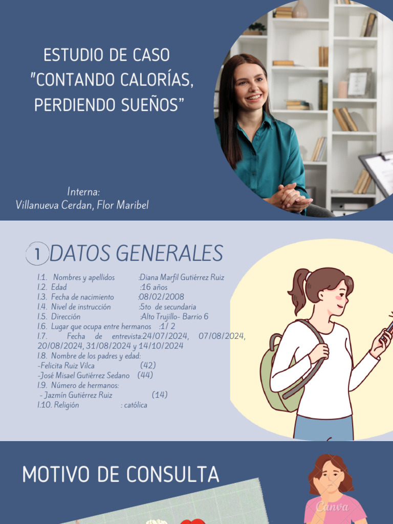Presentación Cuaderno para Casos Clínicos Ilustrativo Azul | PDF | Bulimia nerviosa | Terapia de ...