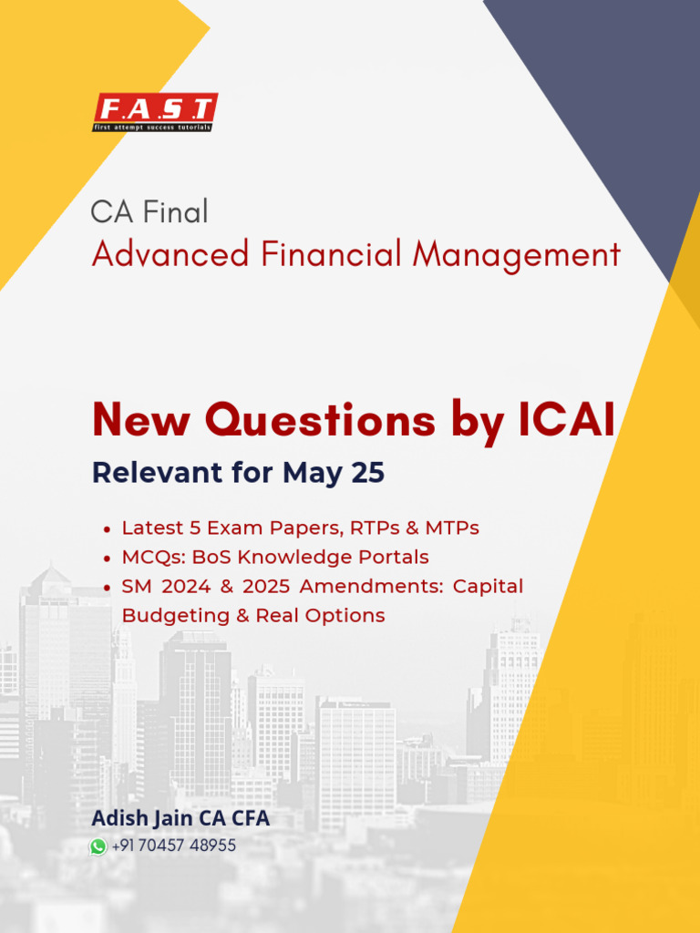 AFM New Questions by ICAI - May 25 - Adish Jain | PDF | Credit Default Swap | Bonds (Finance)