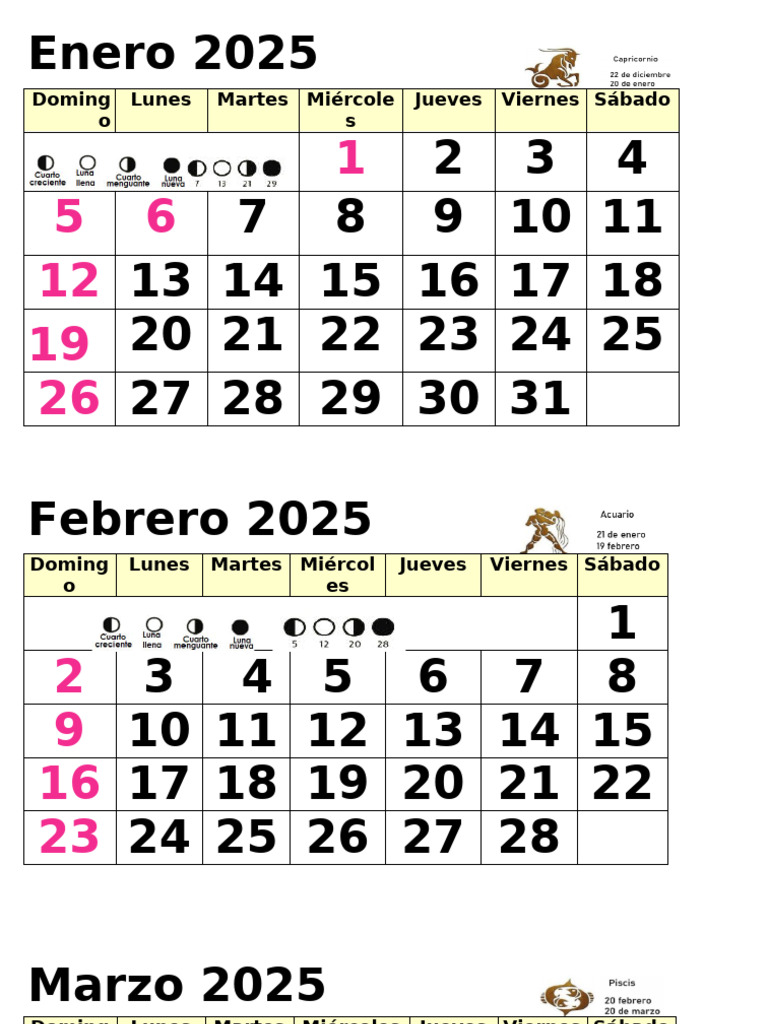 Calendario Infantil 2025 para Imprimir | PDF