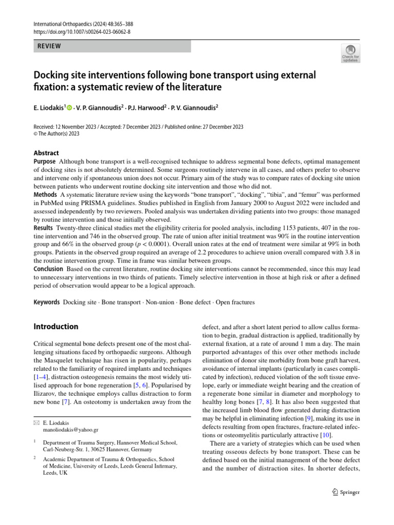 Docking Site Interventions | PDF | Systematic Review | Medical Specialties