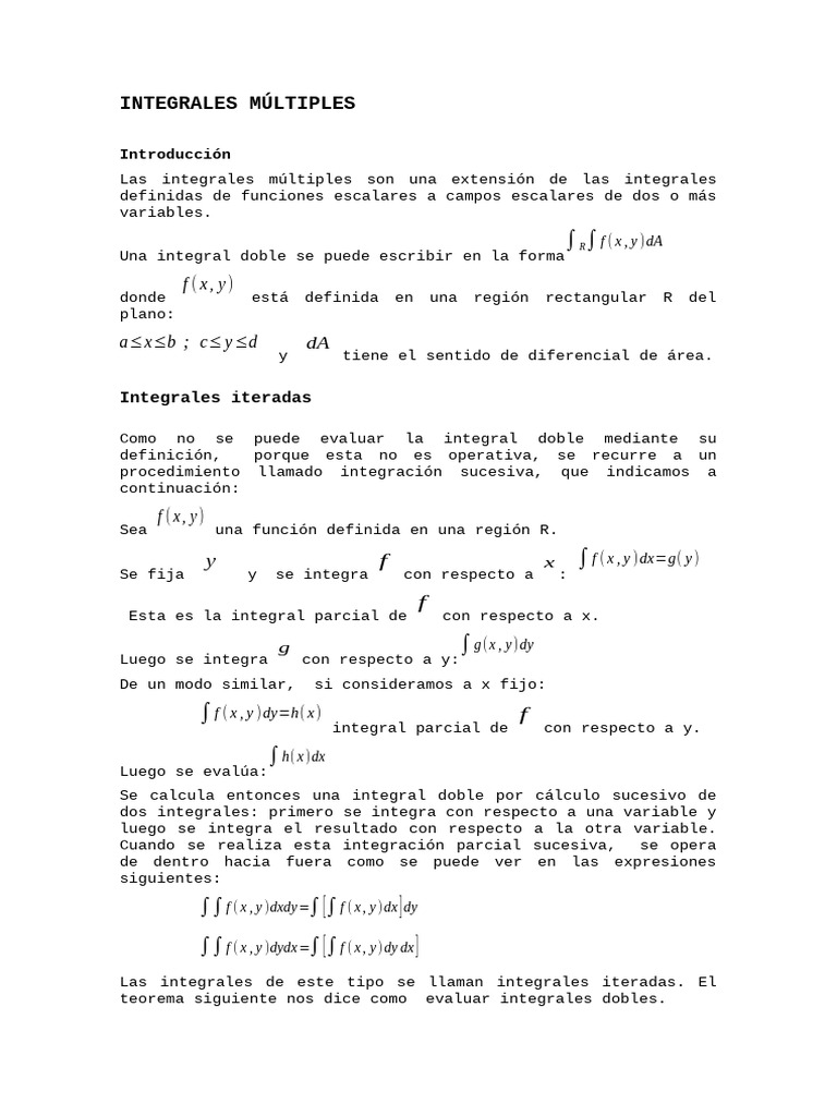 Integrales Múltiples | PDF | Integral | Cálculo