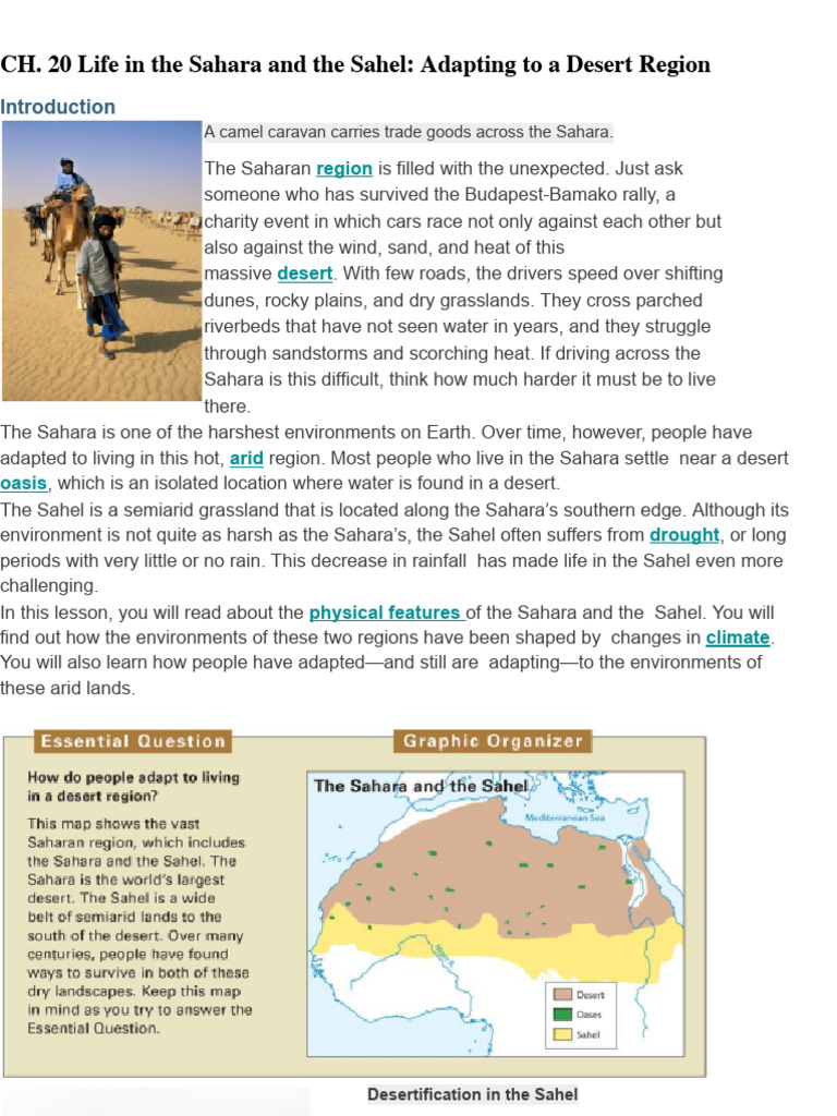 Ch. 20 Life in the Sahel Textbook | PDF | Desert | Sahara