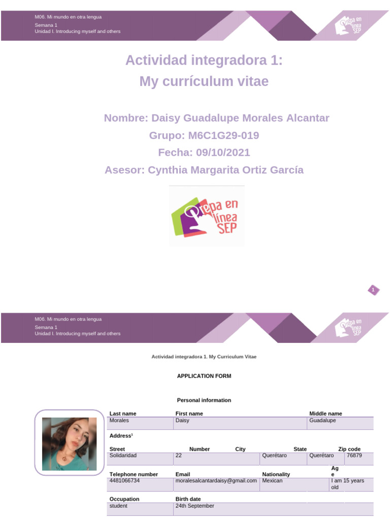 Actividad Integradora 1, Modulo 6 | PDF | Home