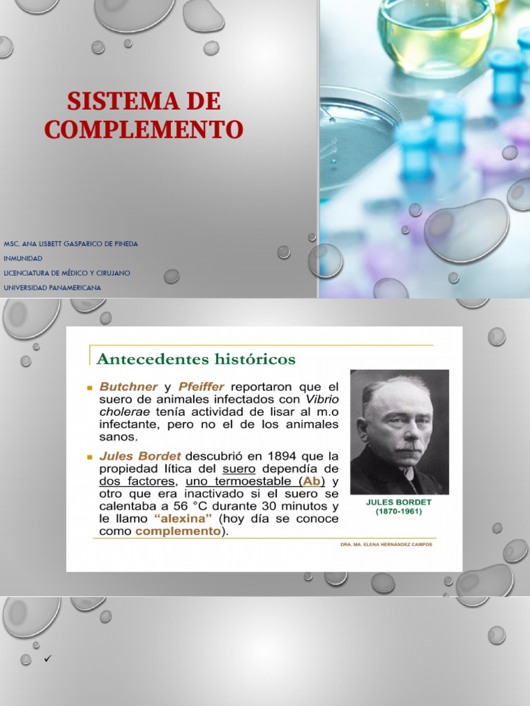 Presentación No. 5, Sistema de Complemento | PDF | Sistema complementario | Biología Celular