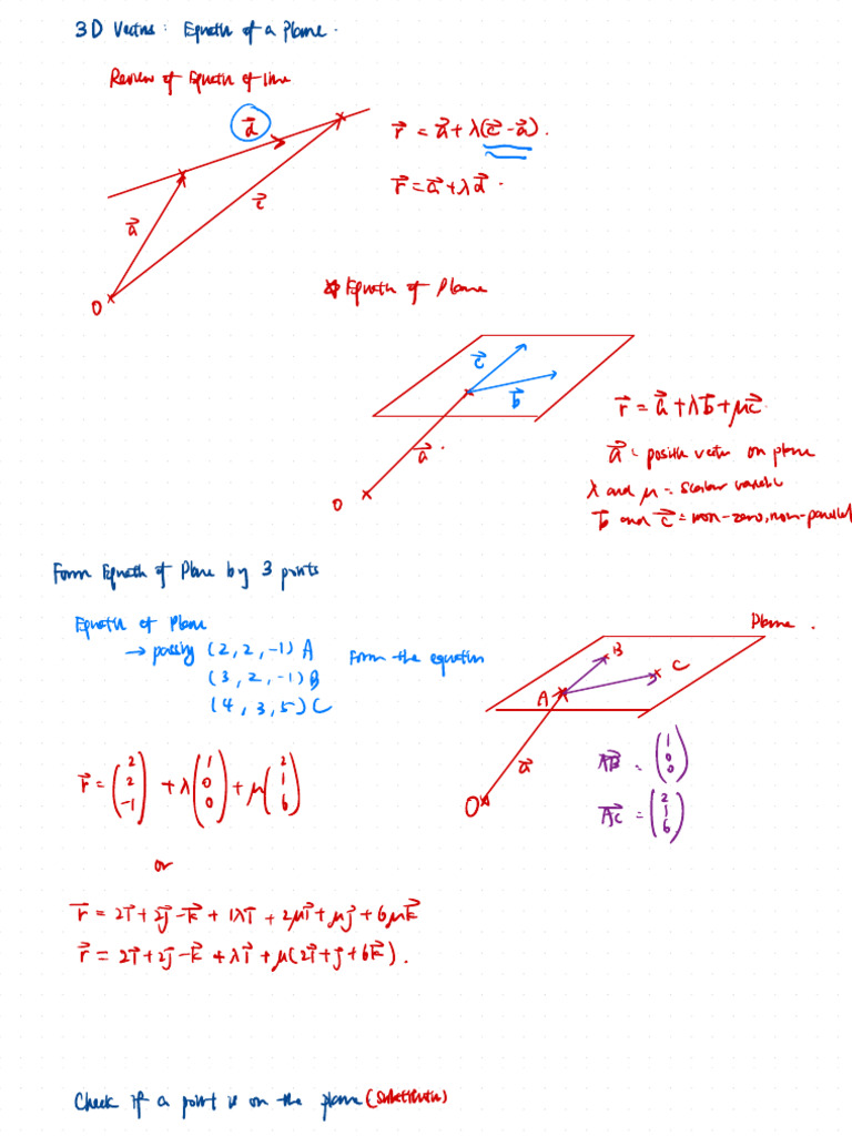 3D Vectors Notes | PDF | Classical Geometry | Elementary Mathematics